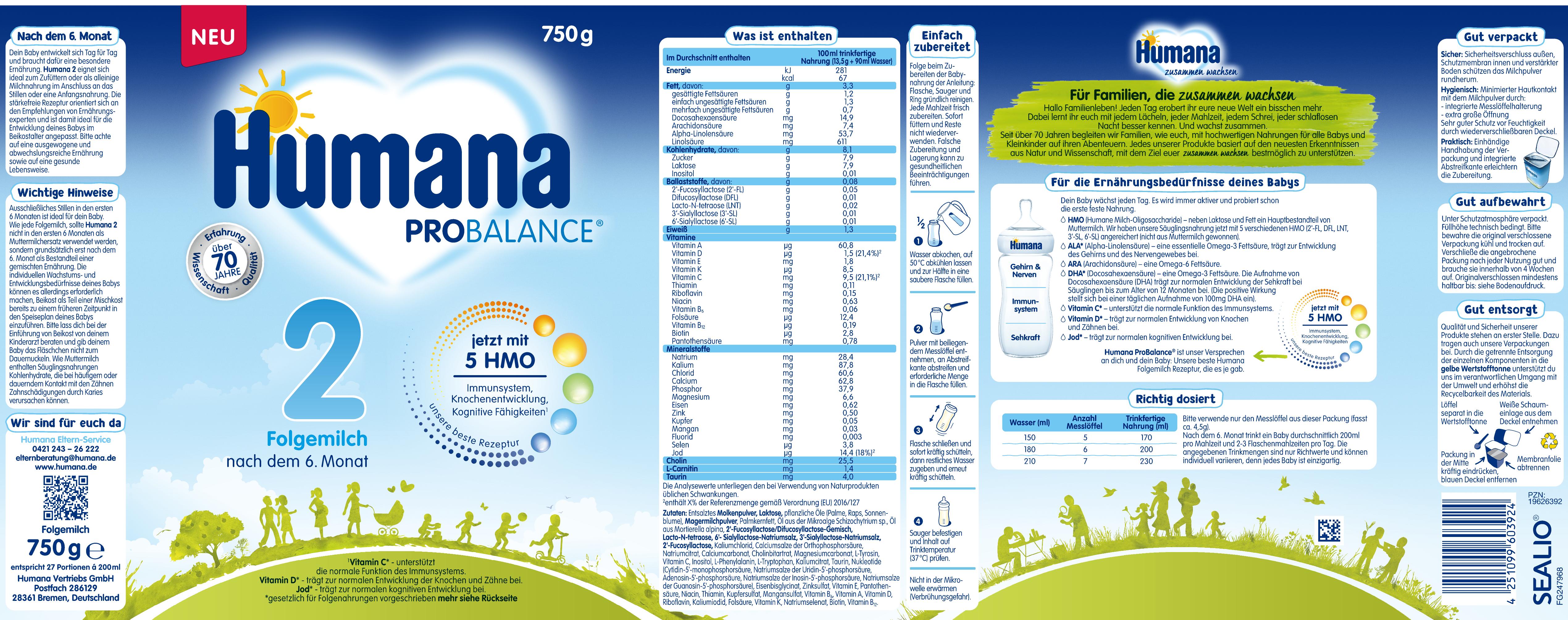 Folgemilch 2: Für Babys nach dem 6. Monat